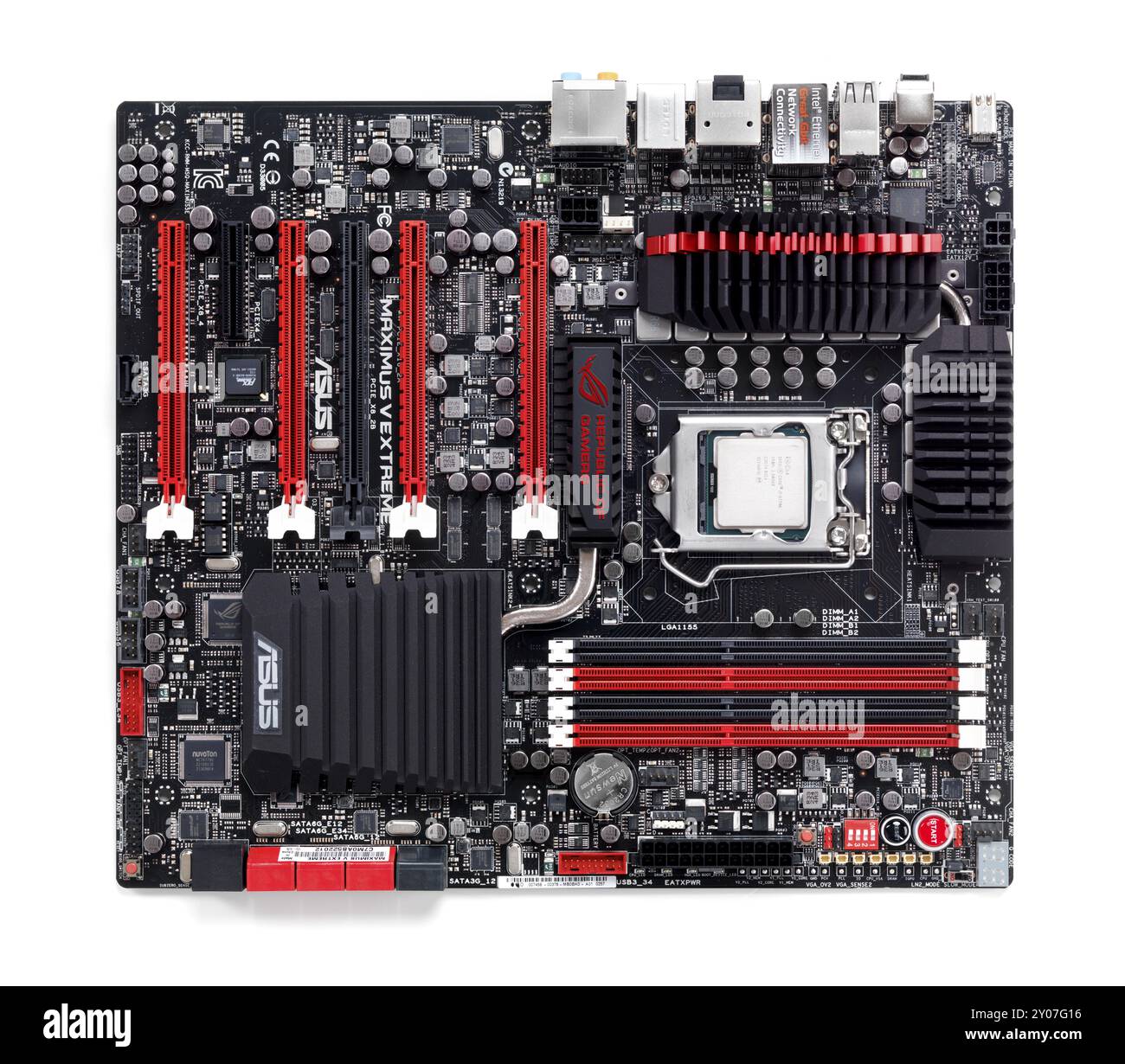 High-end computer motherboard ASUS Maximus V Extreme designed for ...