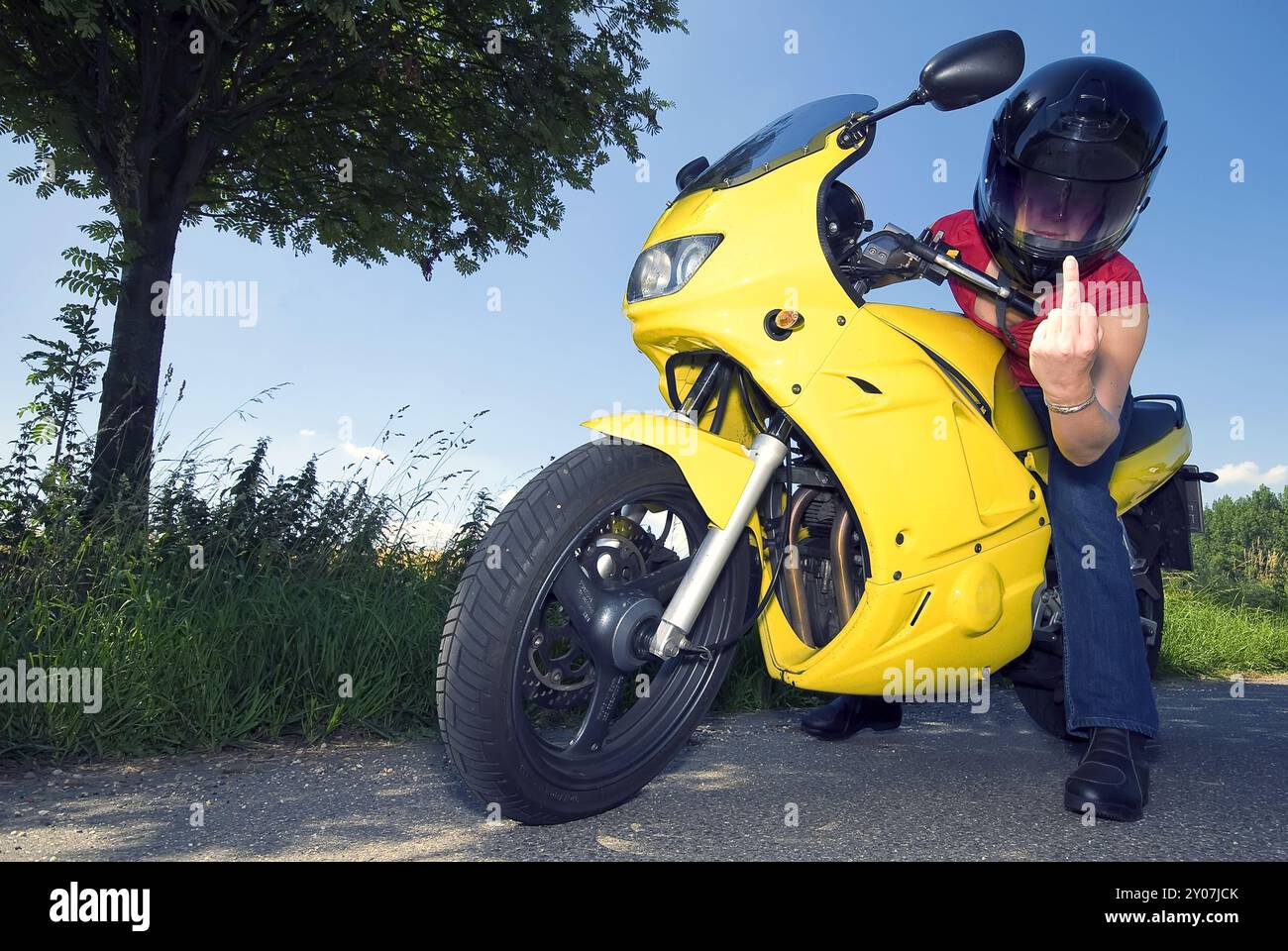 Teenager on motorbike hi-res stock photography and images - Alamy