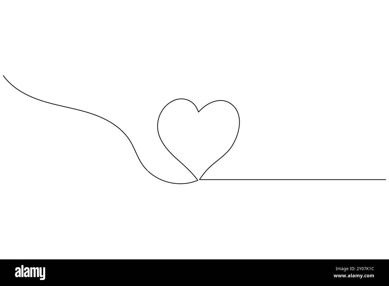 Love shape continuous one line drawing of isolated outline art and ...