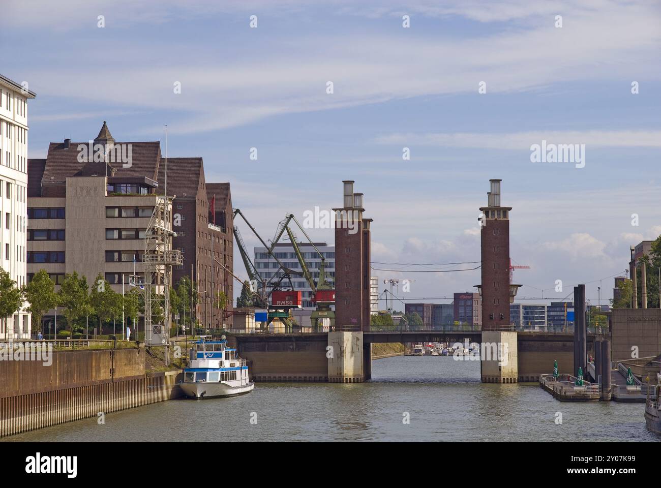 Swan Gate Bridge Duisburg Stock Photo - Alamy