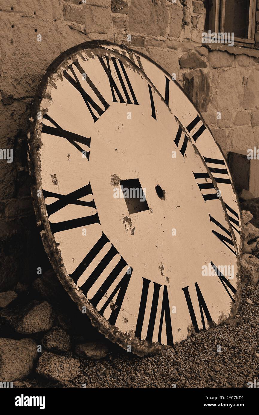 Dials of an old tower clock in Quedlinburg Stock Photo - Alamy