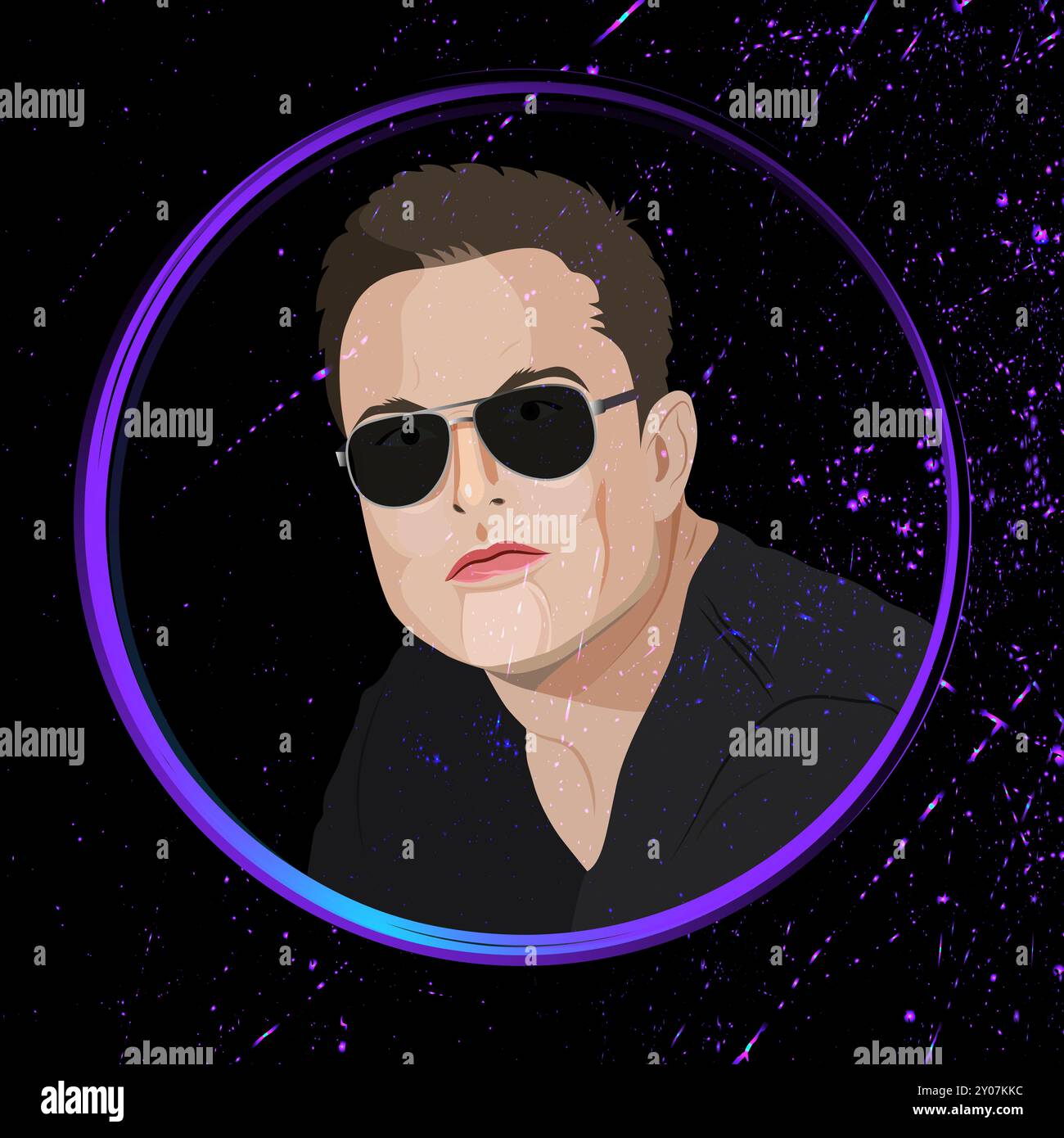 2024 Portrait of Elon Musk against a dark starry sky Stock Photo - Alamy