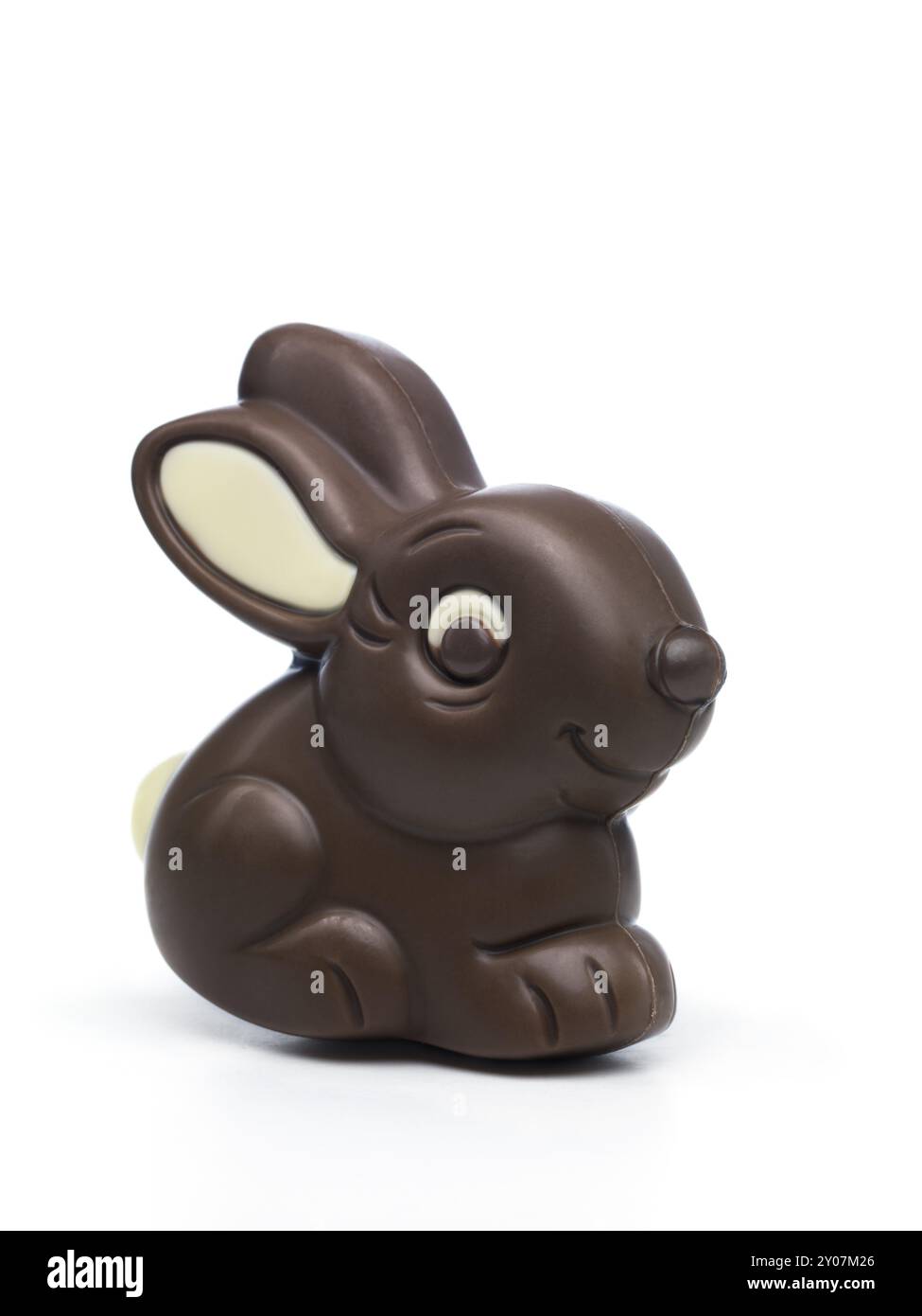 Cute dark chocolate bunny isolated on white background Stock Photo - Alamy