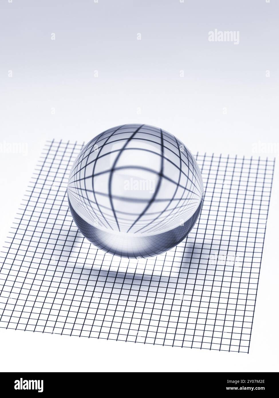 Abstract crystal ball on checked surface showing refraction Stock Photo ...