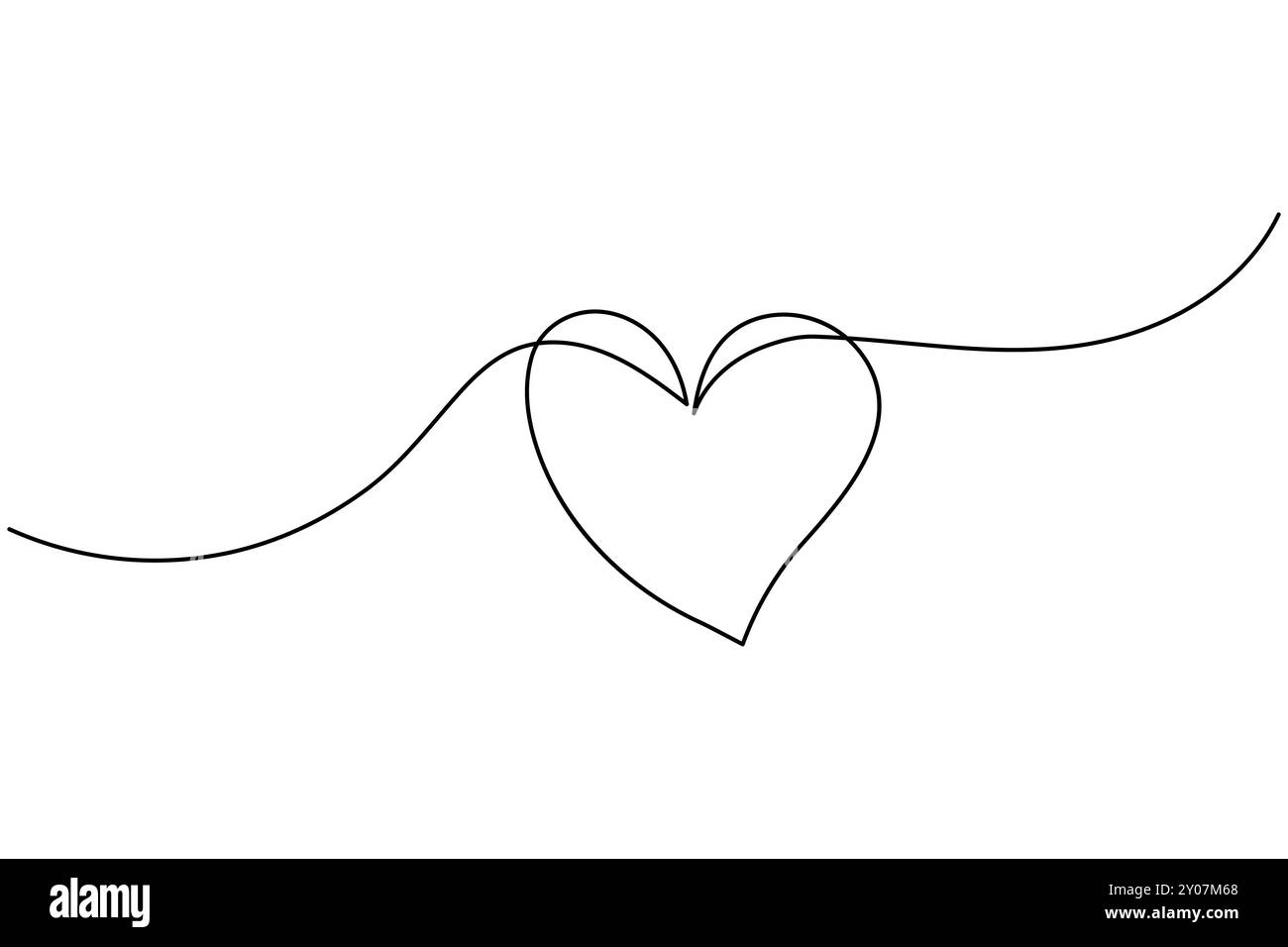 Love Shape Continuous One Line Drawing Of Isolated Outline Art And