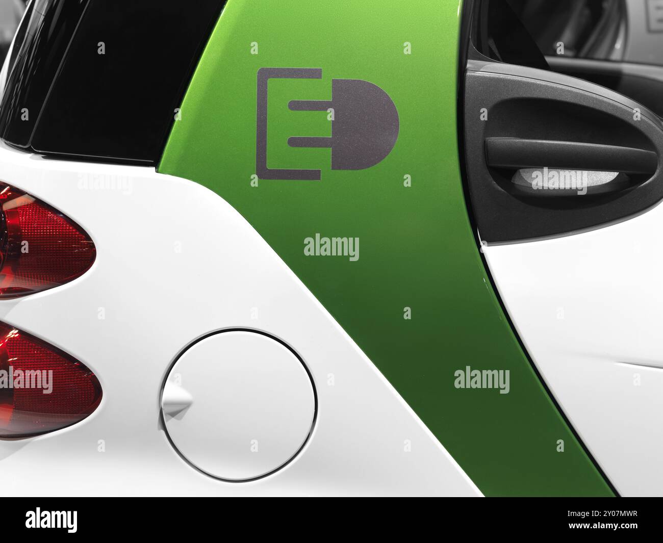 Plug-in electric car Smart ForTwo power socket closeup Stock Photo - Alamy