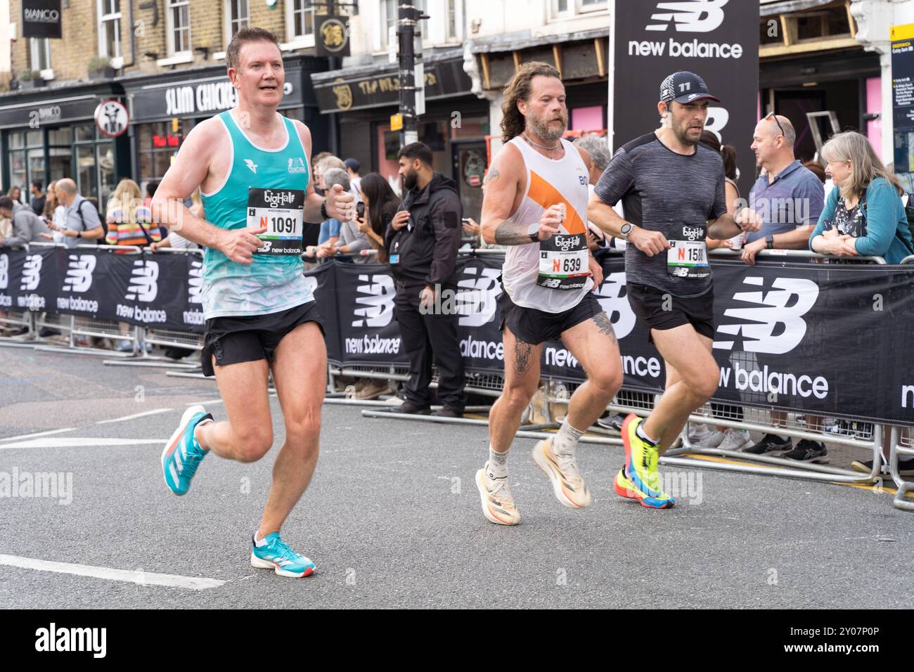 London, UK, 1st September 2024: Runner numbers N1091, N639 and N1588 ...