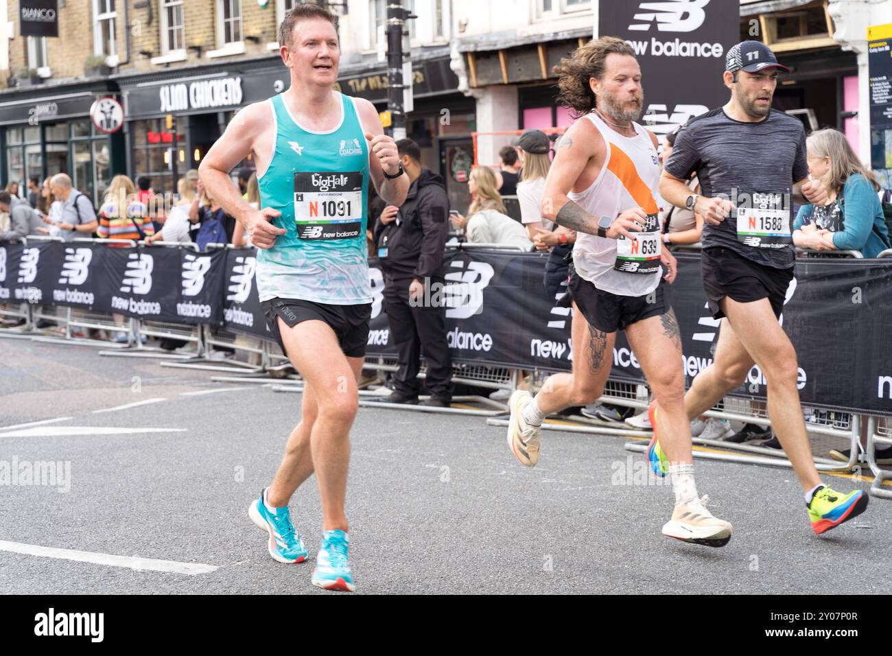 London, UK, 1st September 2024: Runner numbers N1091, N639 and N1588 ...