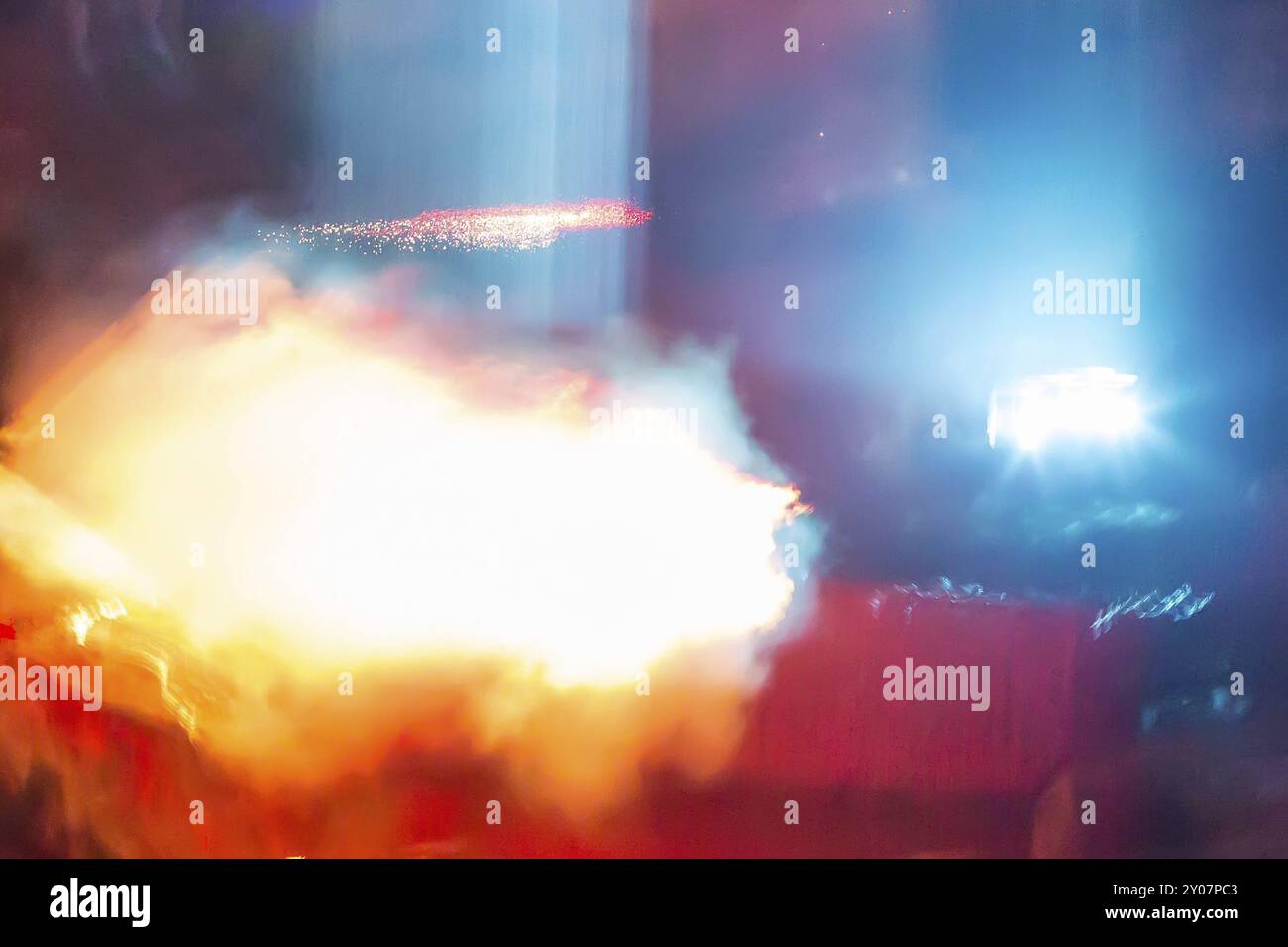 Abstract background pattern with space bright colorful orange laser ...