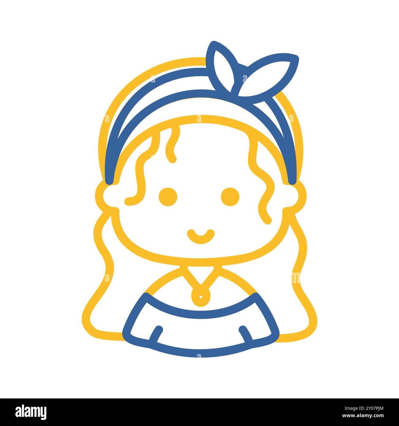 Woman girl with long straight hair vector icon. Hair down symbol ...