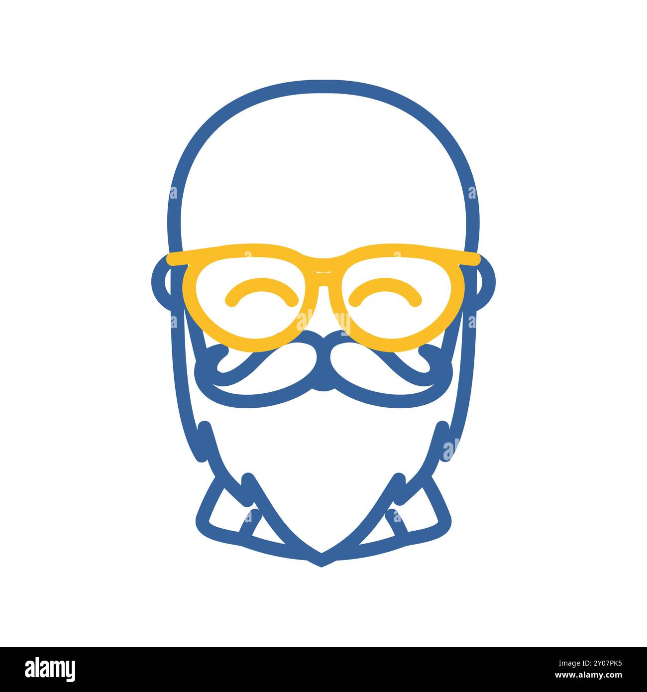 Bald beard man in glasses vector icon. Hipster symbol. Avatar character ...