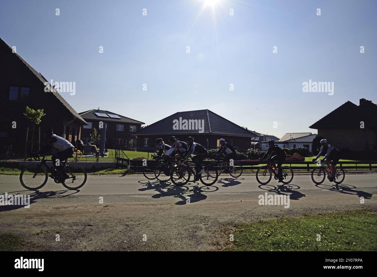 Europe, Germany, Hamburg metropolitan region, Stade district, cyclist ...