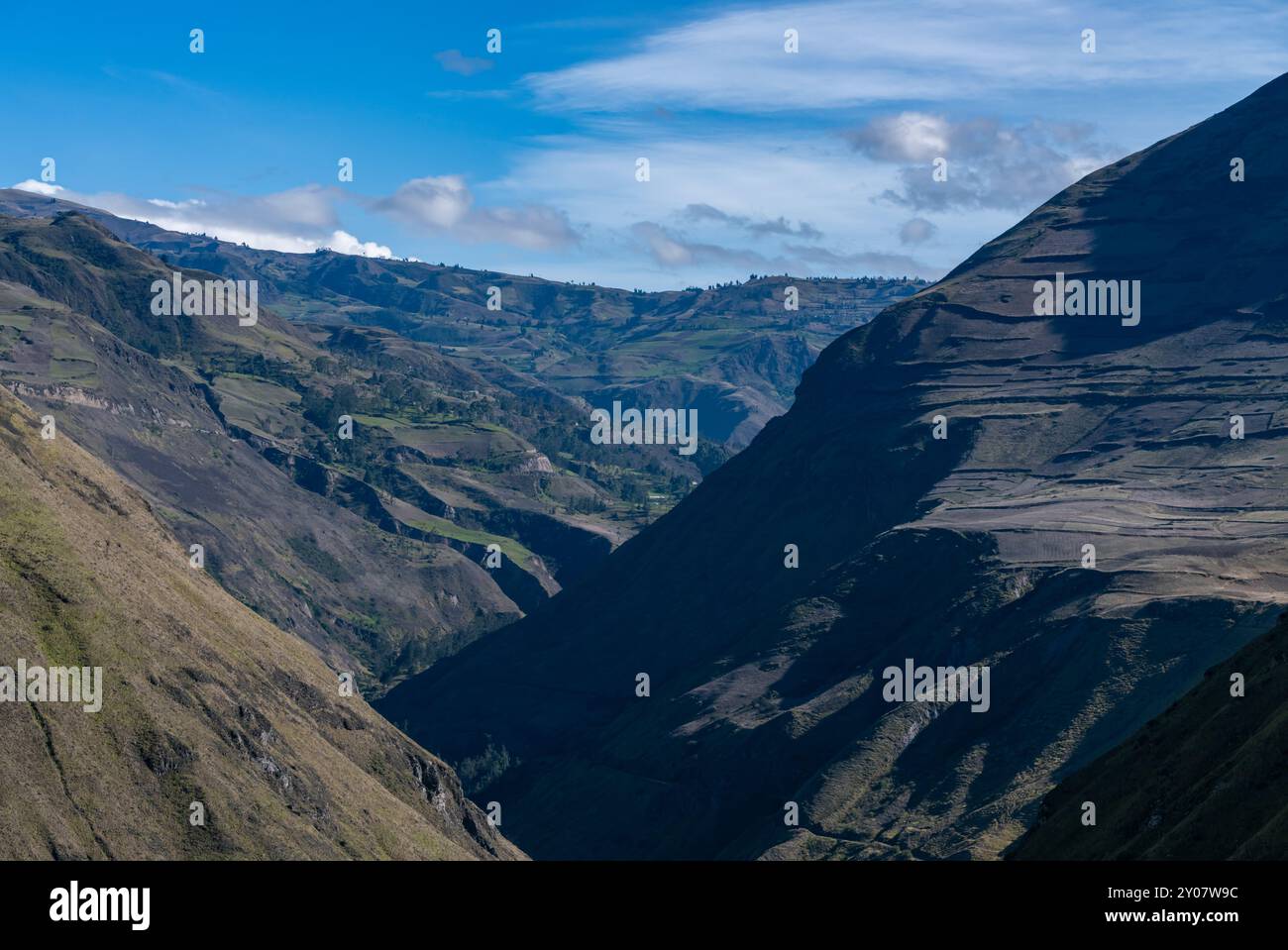 View of the Devils Nose Valley in Ecuador and its railway Stock Photo ...