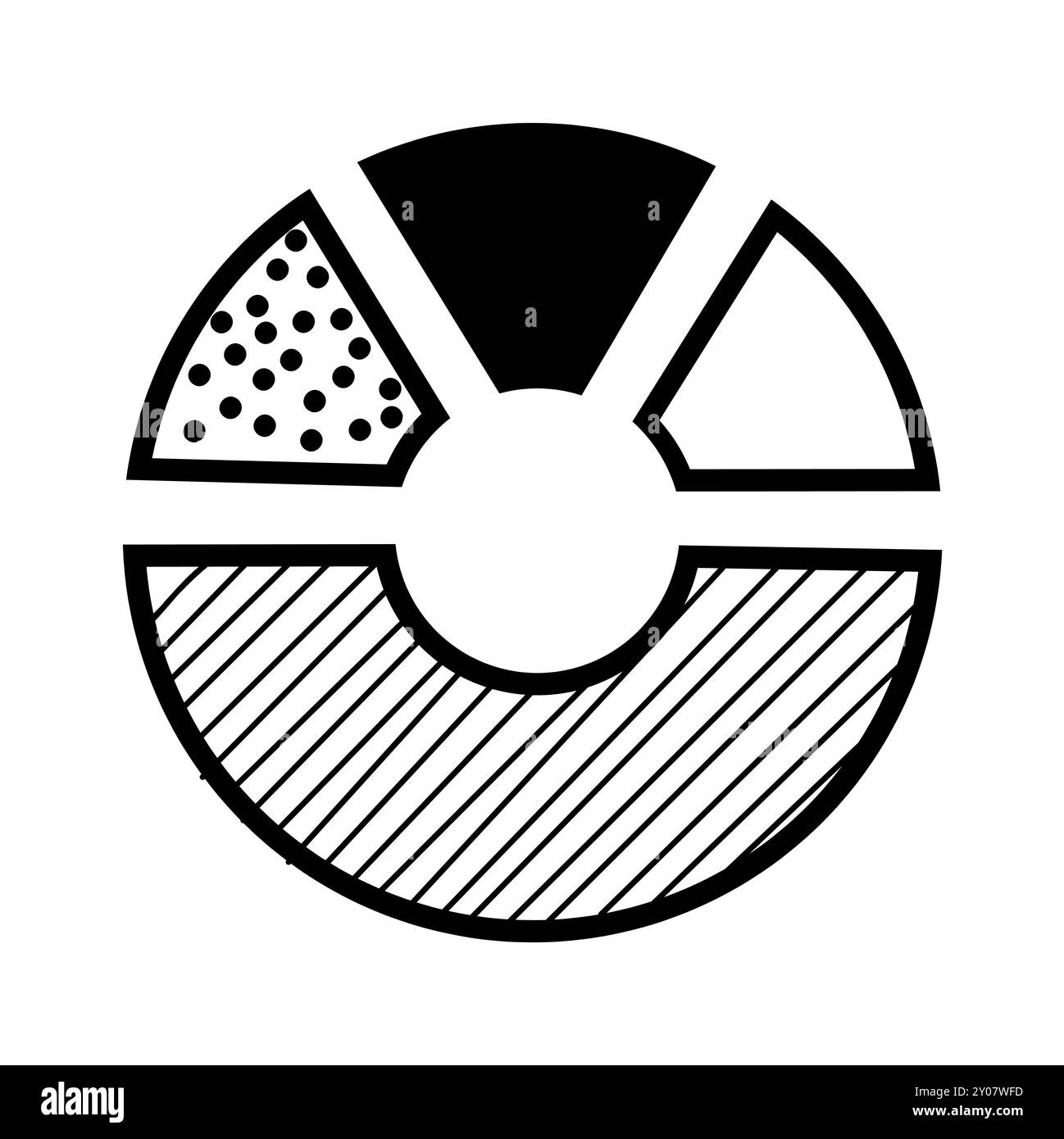 Doodle pie chart set. Hand drawn fraction graphic shape Stock Vector ...