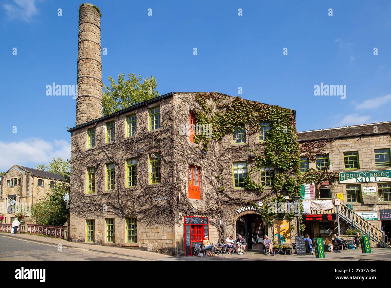 The former Hebden Bridge Mill now a coffee shop and retail outlets on ...