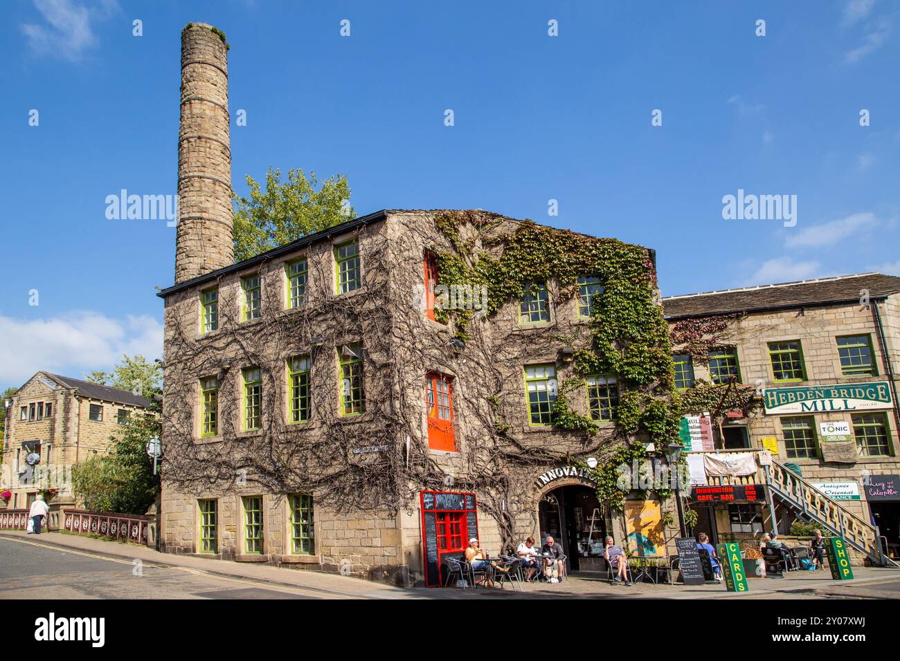 The former Hebden Bridge Mill now a coffee shop and retail outlets on ...
