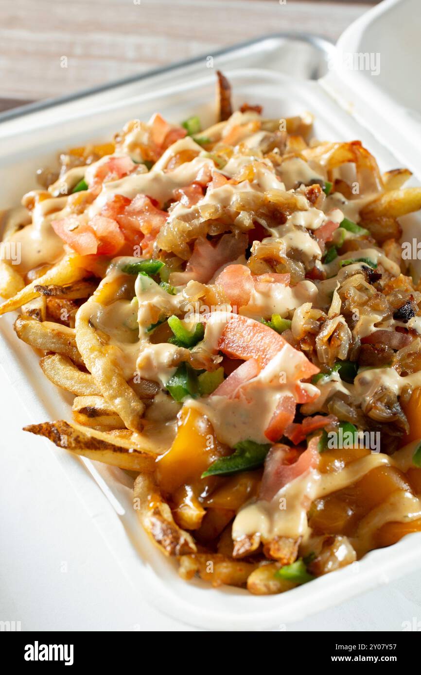 A view of loaded fries Stock Photo - Alamy