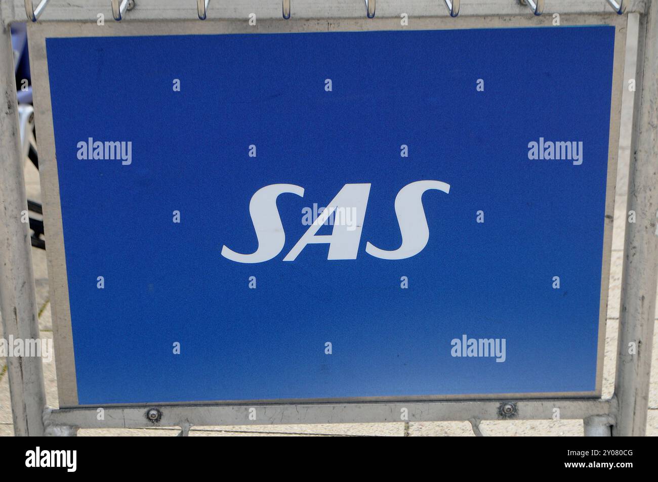 Kastrup/Copenhagen/ Denmark/01 September 2024/.SAS louage cart in Kastrup Copenhagen. (Photo ...