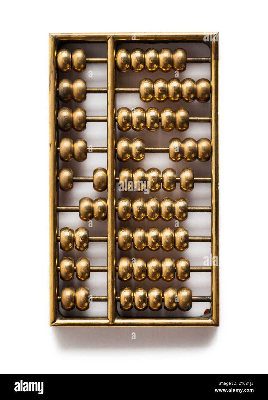 Gold Metal Abacus Top View Cut Out on White Stock Photo - Alamy