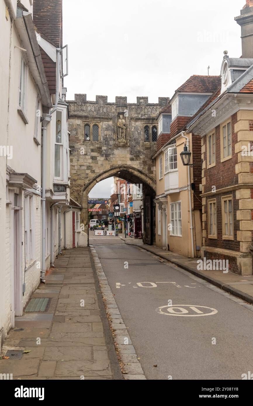 Salisbury, United Kingdom, 25th August 2024:- A view of High Street ...