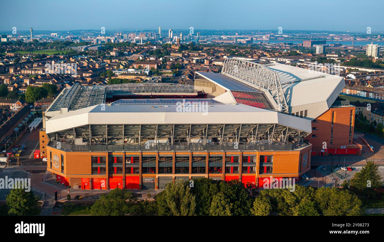An aerial view of Anfield Stadium, Liverpool Stock Photo - Alamy