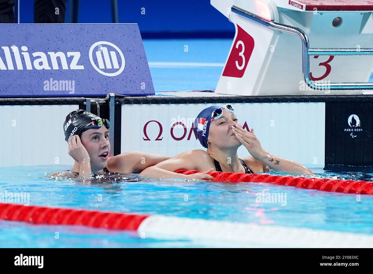 France's Emeline Pierre after winning the Women's 100m Freestyle, S10 ...