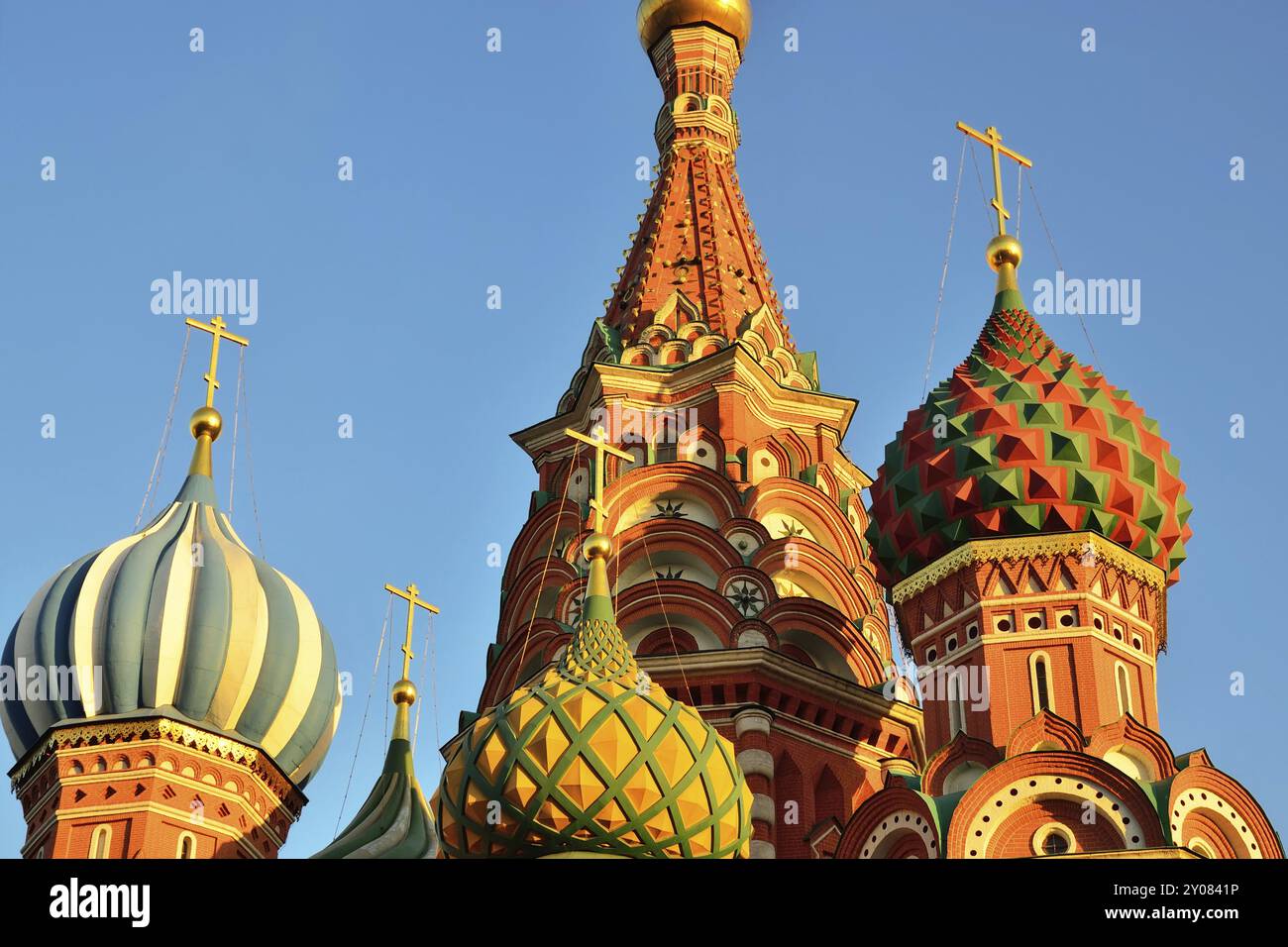 Domes of St. Basil's Cathedral on red square, 16-th century. Moscow ...