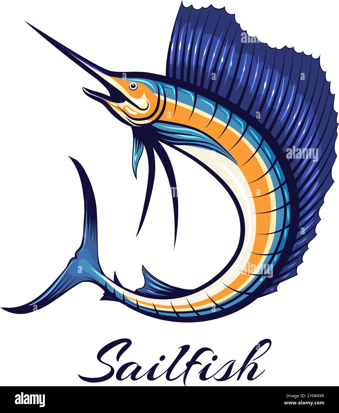 Sword fish label template Stock Vector Image & Art - Alamy