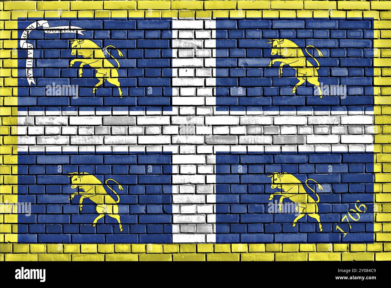 Flag of Turin painted on brick wall Stock Photo - Alamy