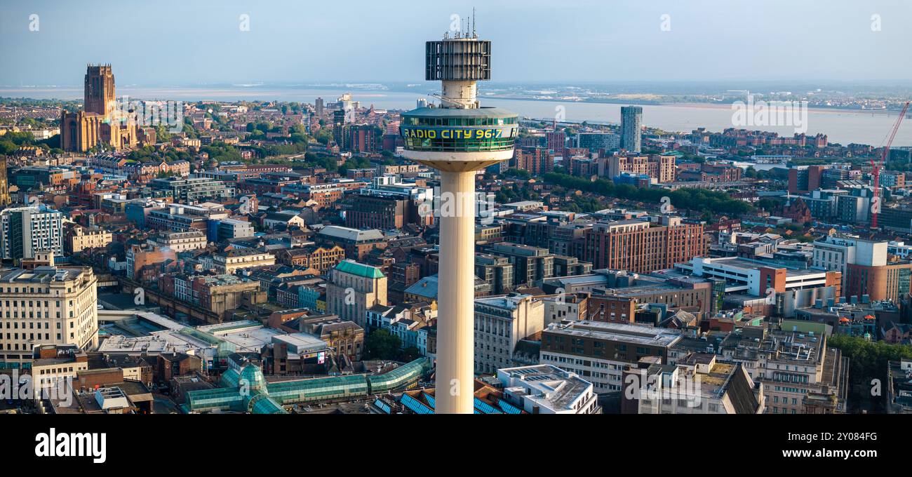 An aerial panoramic view of Liverpool Skyline , England Stock Photo - Alamy
