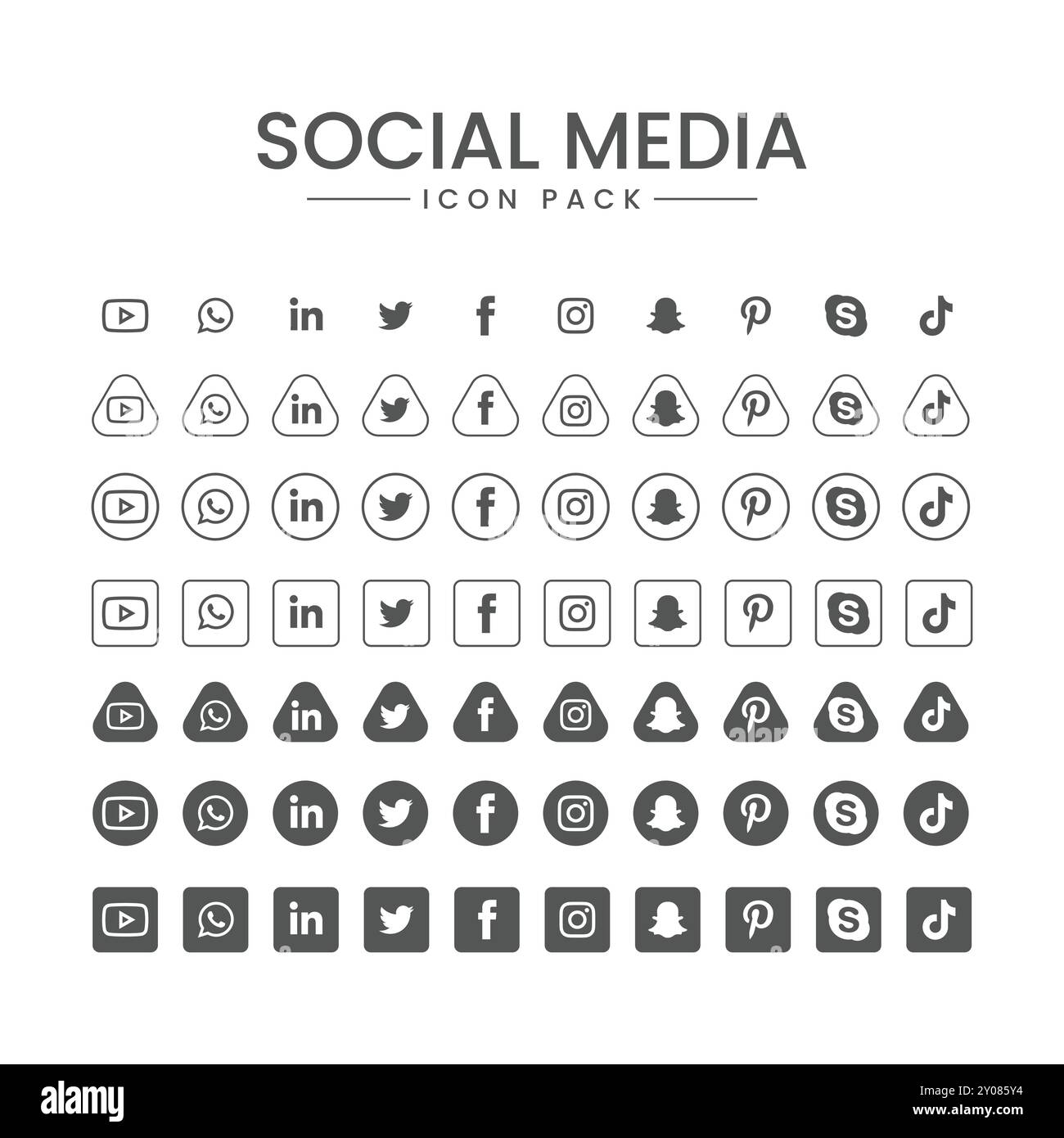 Social Media Icon Pack Black and White - Minimalist Digital Marketing ...