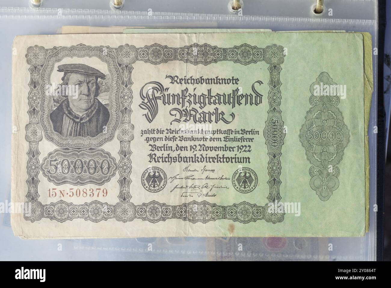Historical banknote, Reichsbanknote, Fifty thousand marks, 1922 ...