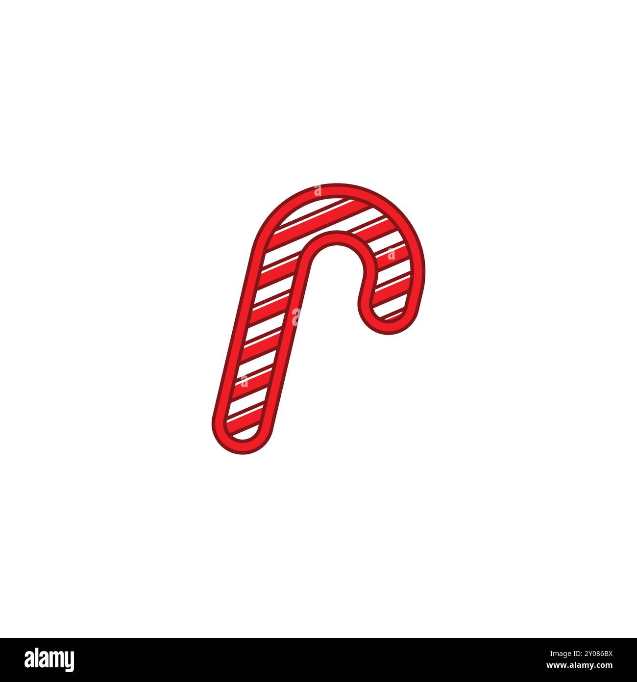 Candy Cane Vector Illustration - Sweet Christmas Treat Icon Stock ...