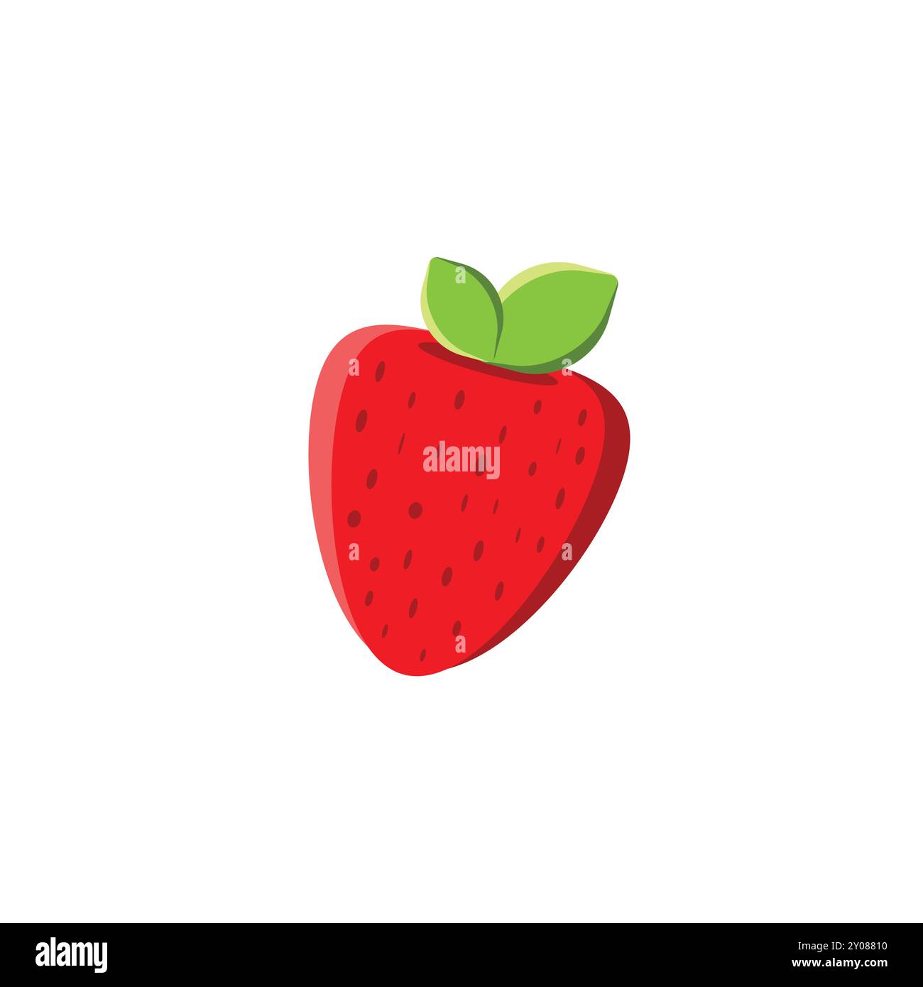 Flat Strawberry Icon - Fresh Fruit Vector Illustration Stock Vector ...