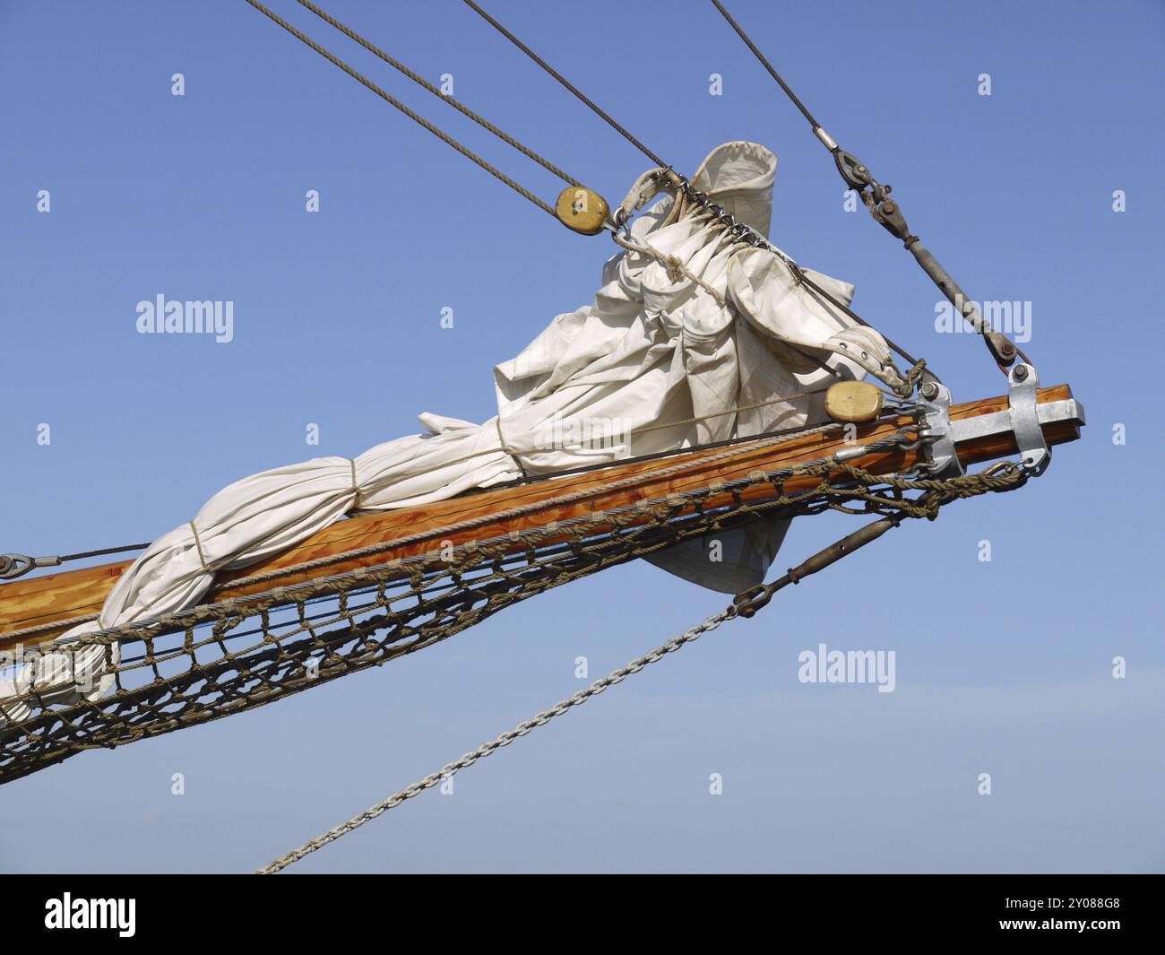 Jib boom of a traditional ship Stock Photo - Alamy