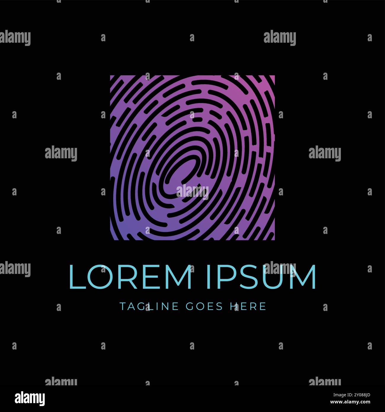 Futuristic Square Modern Fingerprint for Secure Safe Secret Strong ...