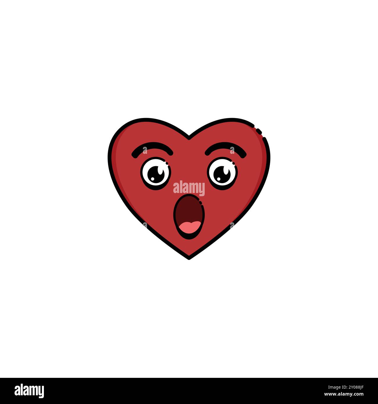 Surprised Heart Cartoon Vector Illustration Stock Vector Image & Art ...