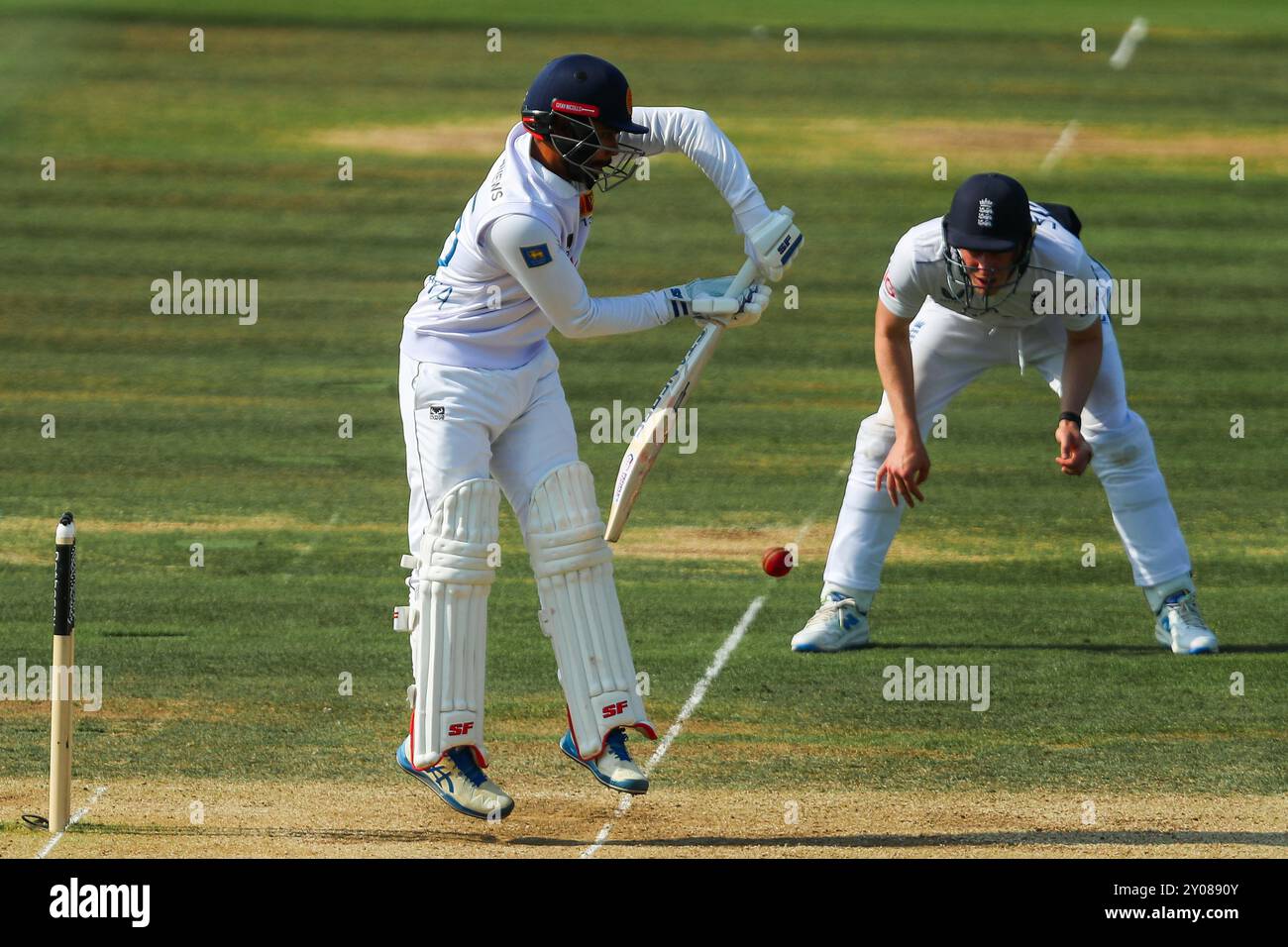 Dhananjaya de Silva of Sri Lanka bats during the England v Sri Lanka ...