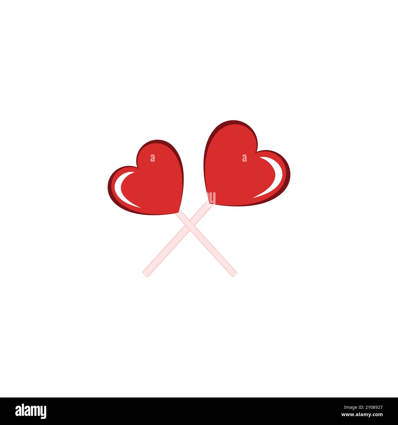 Heart Shaped Lollipops Icon For Valentines Day Stock Vector Image And Art Alamy