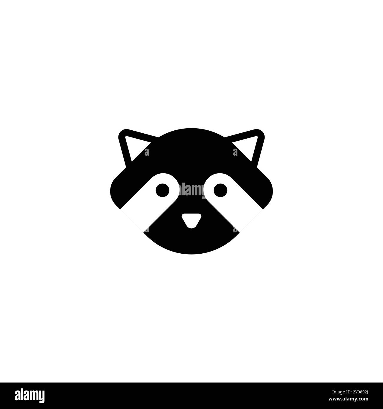 Raccoon Face Logo Design in Minimalist Style Stock Vector Image & Art ...