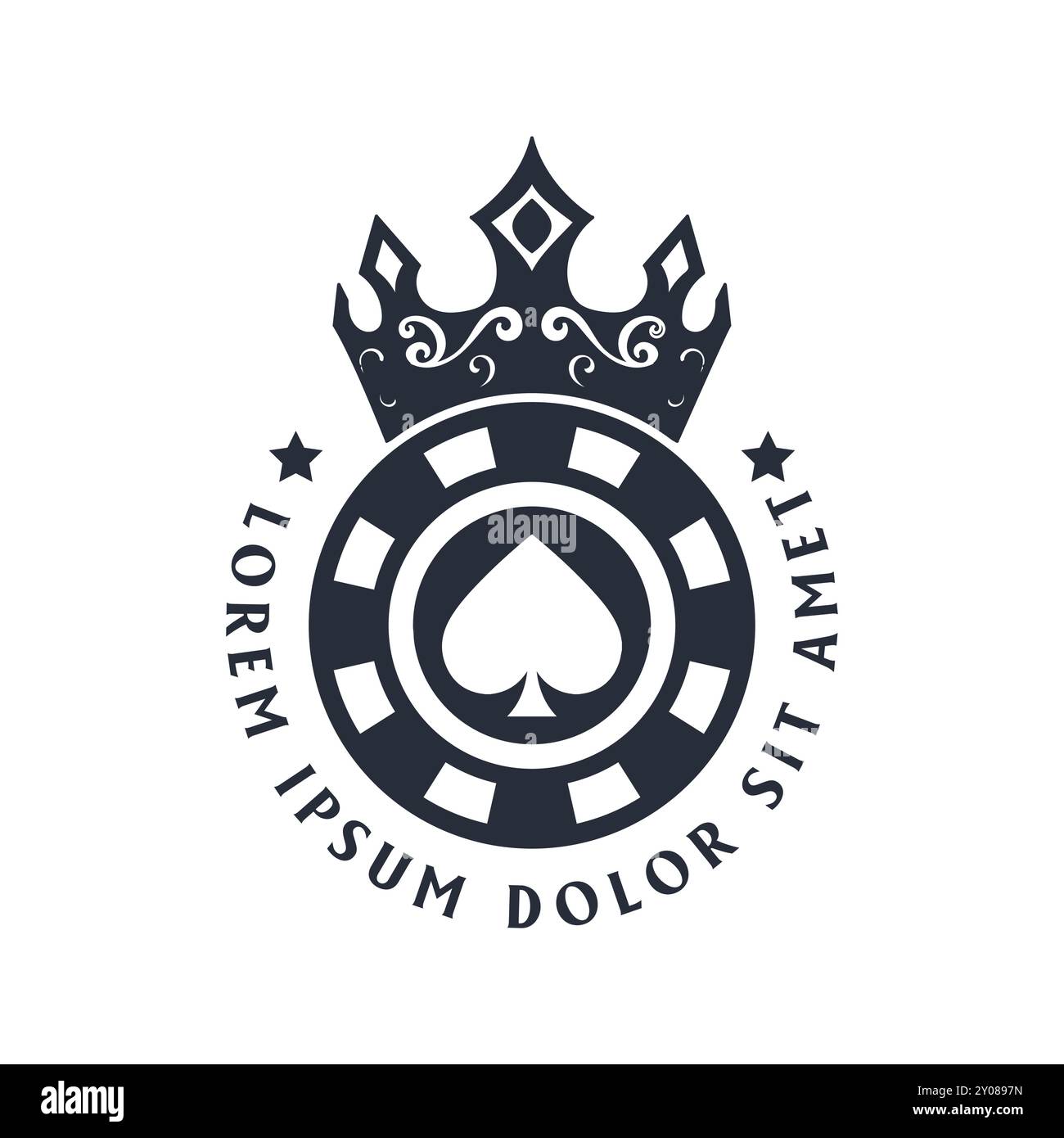 Vintage Circular Playing Scoop Spade Poker Cards Chips with King Crown ...