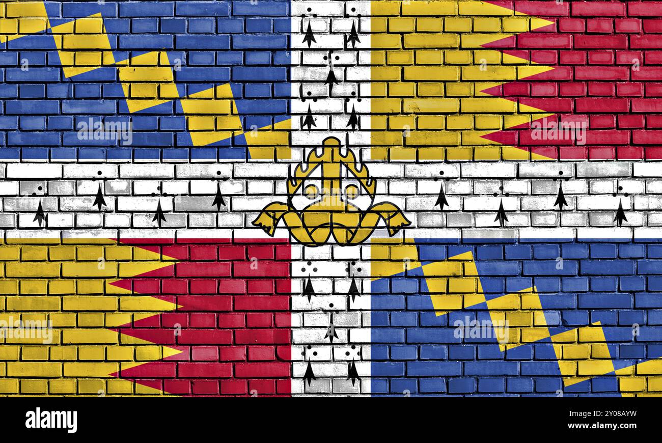 Flag of Birmingham painted on brick wall Stock Photo - Alamy