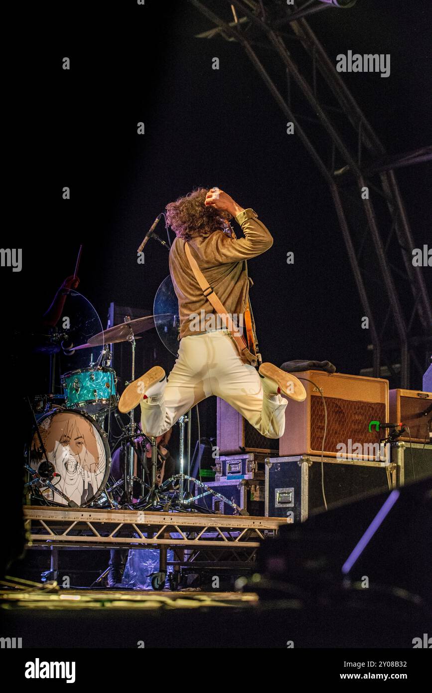 Nottingham, UK, 30 August 2024. Johnny Borrell of Razorlight performing ...