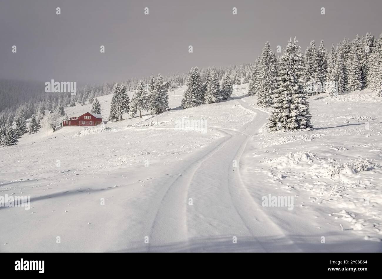Giant Mountains in winter, Giant Mountains in snowy winter Stock Photo ...