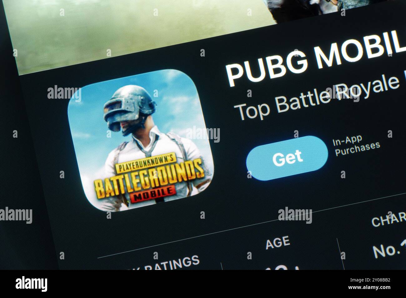 OSTRAVA, CZECHIA - JULY 27, 2024: App store with PUBG Mobile battle royale game to be installed ...