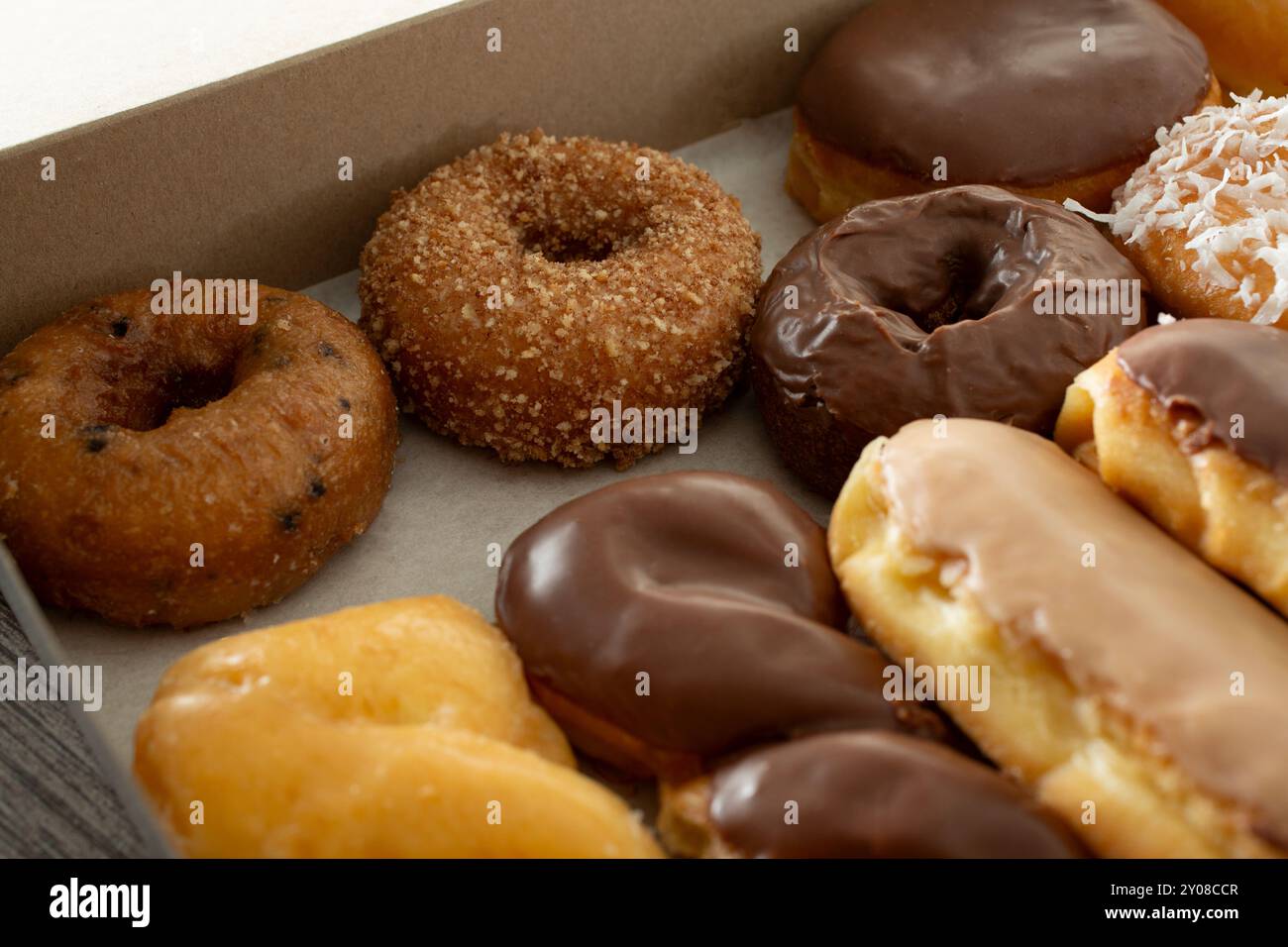 A view of a box of donuts Stock Photo - Alamy