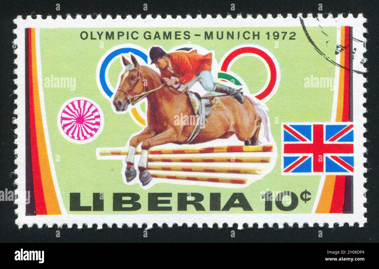 LIBERIA - CIRCA 1972: stamp printed by Liberia, shows Equestrian and ...