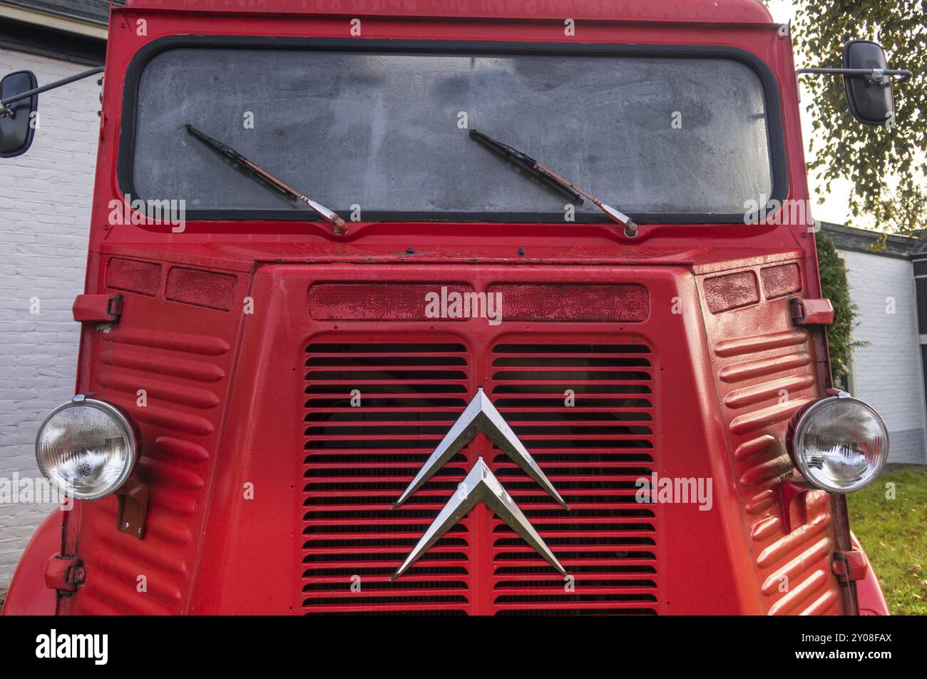 Westerland, Netherlands. October 2022. Close up shots of an old Citroen ...