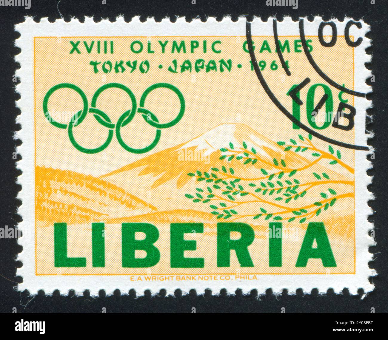 LIBERIA - CIRCA 1964: stamp printed by Liberia, shows Mountain Fuji, circa 1964 Stock Photo - Alamy