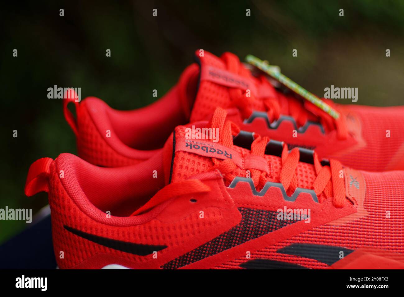 Tyumen, Russia-June 20, 2024: Reebok logo sneakers and its box with the ...